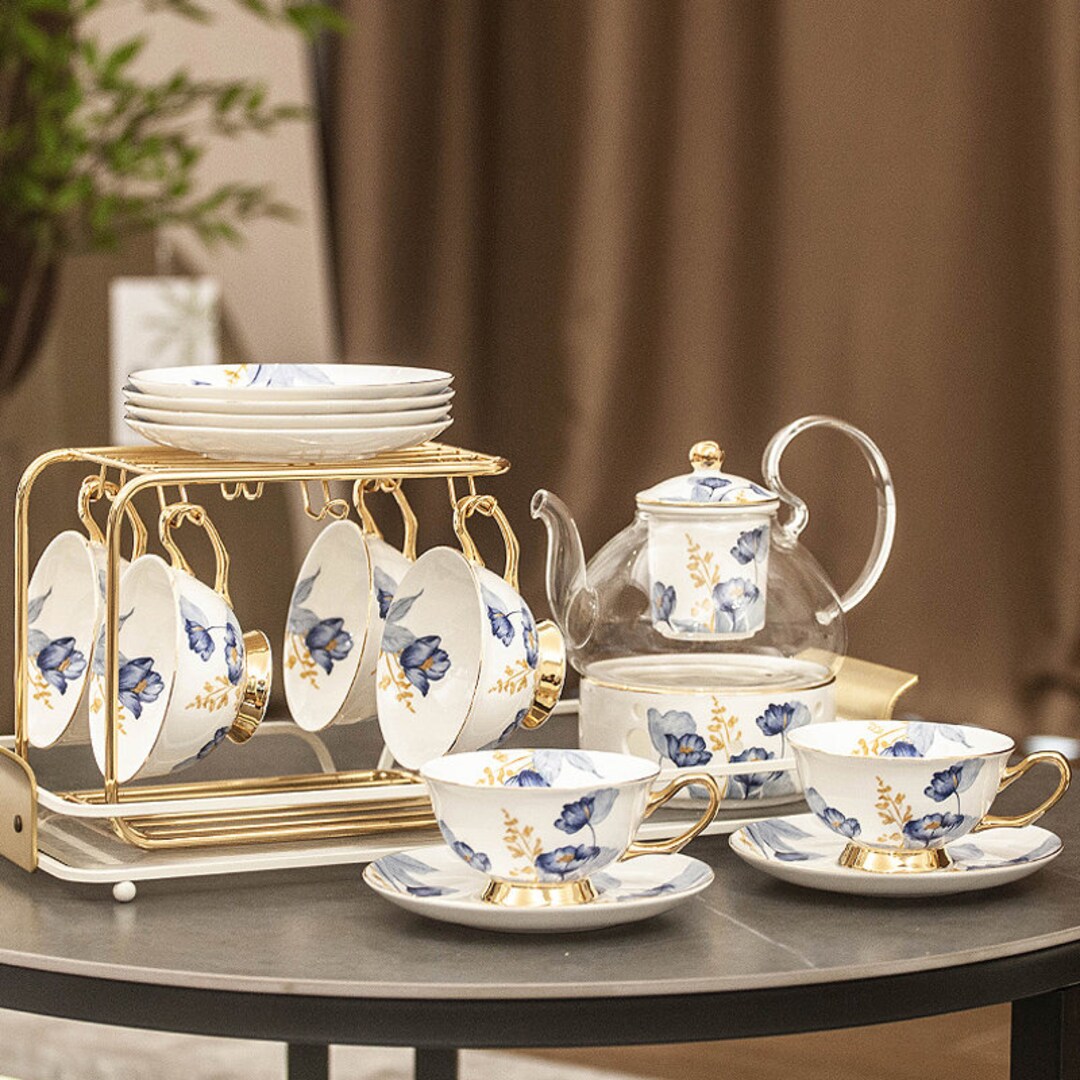 Light Luxury Afternoon Tea Set glass Boiled Flower Teapot fruit Tea Tea ...