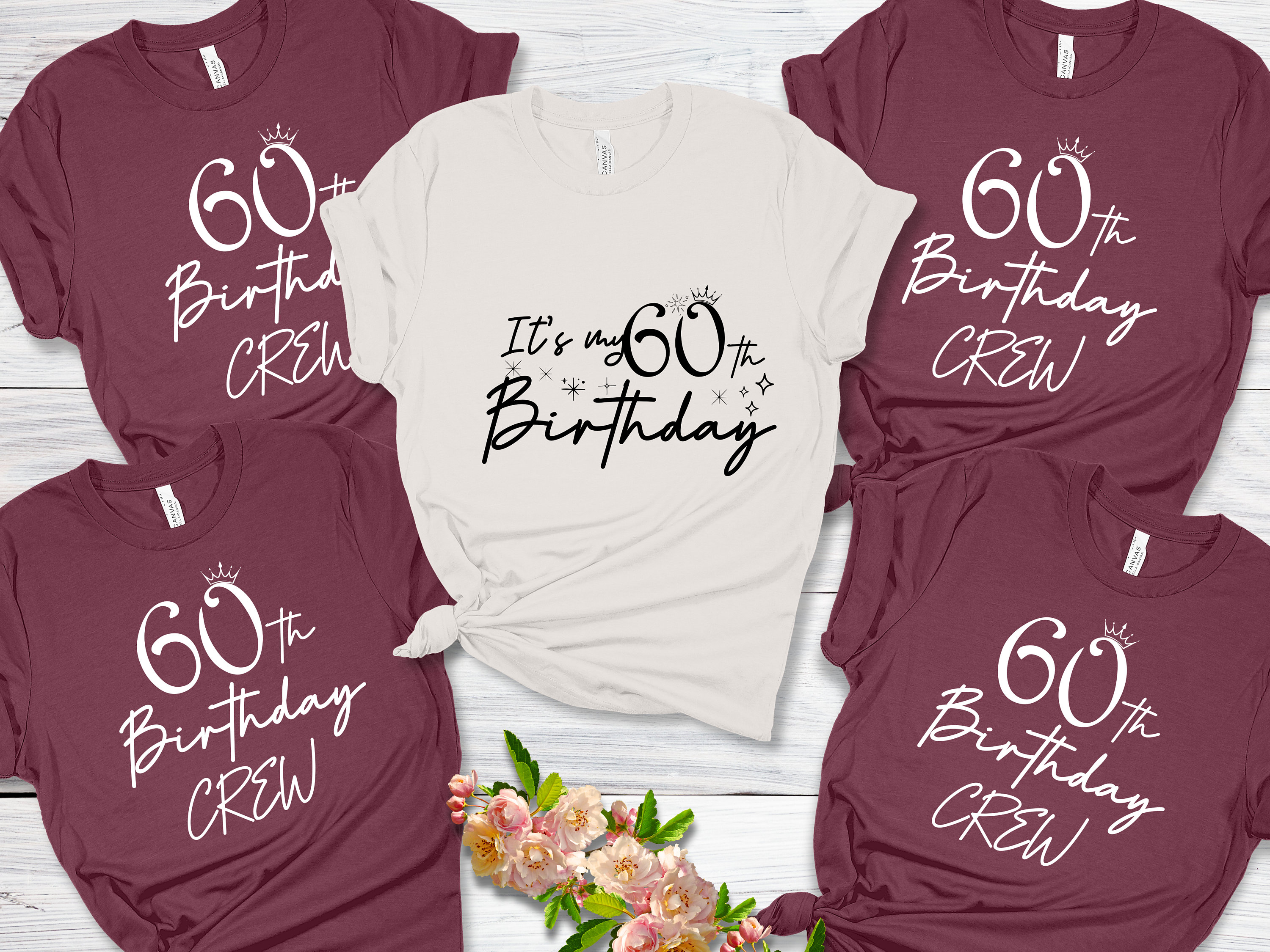 It's My 60th Birthday Shirt, 60th Birthday Party Crew Shirt, Birthday ...