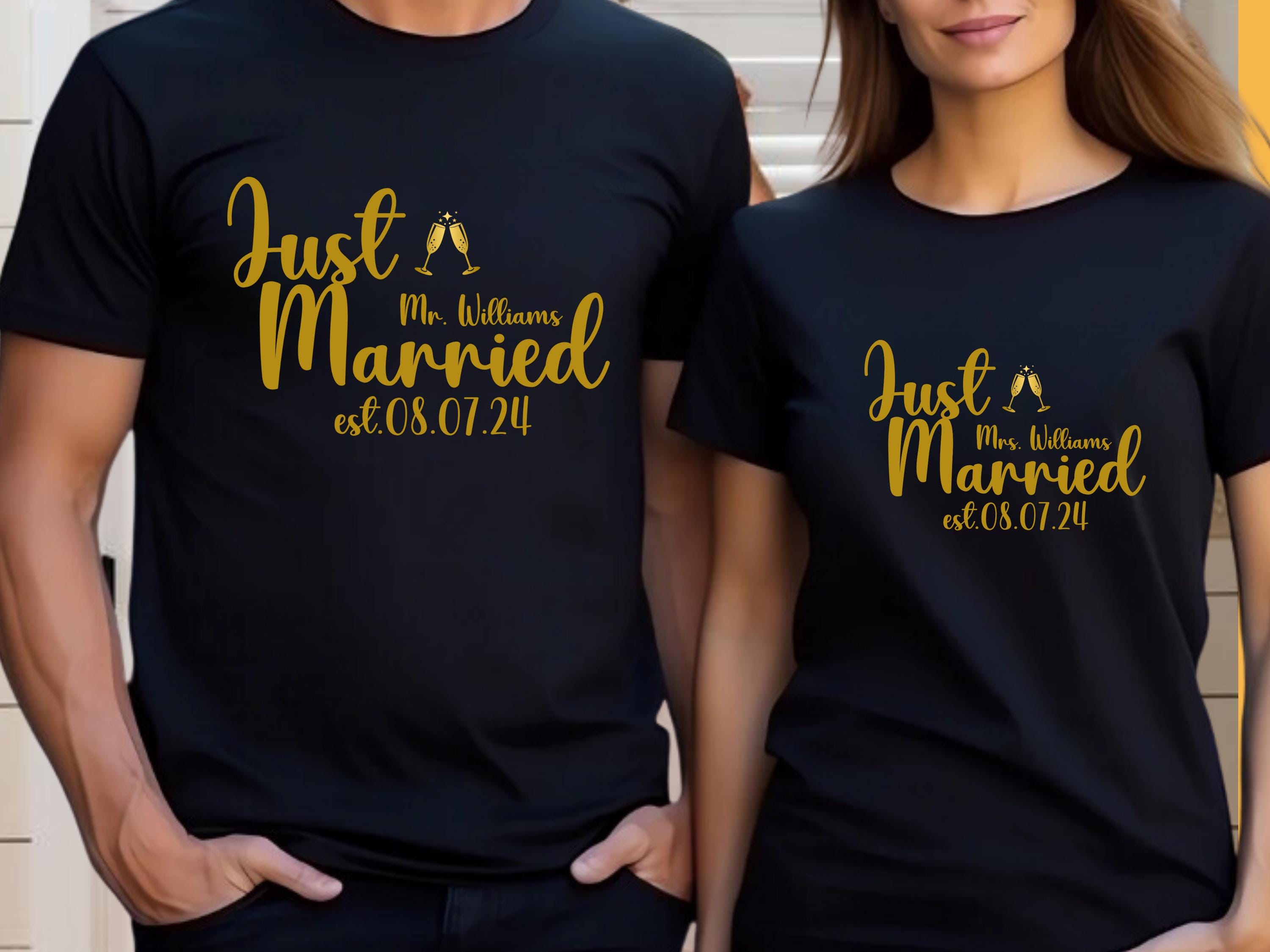 Personalised Just Married T-shirt, Personalized Just Married Wedding ...
