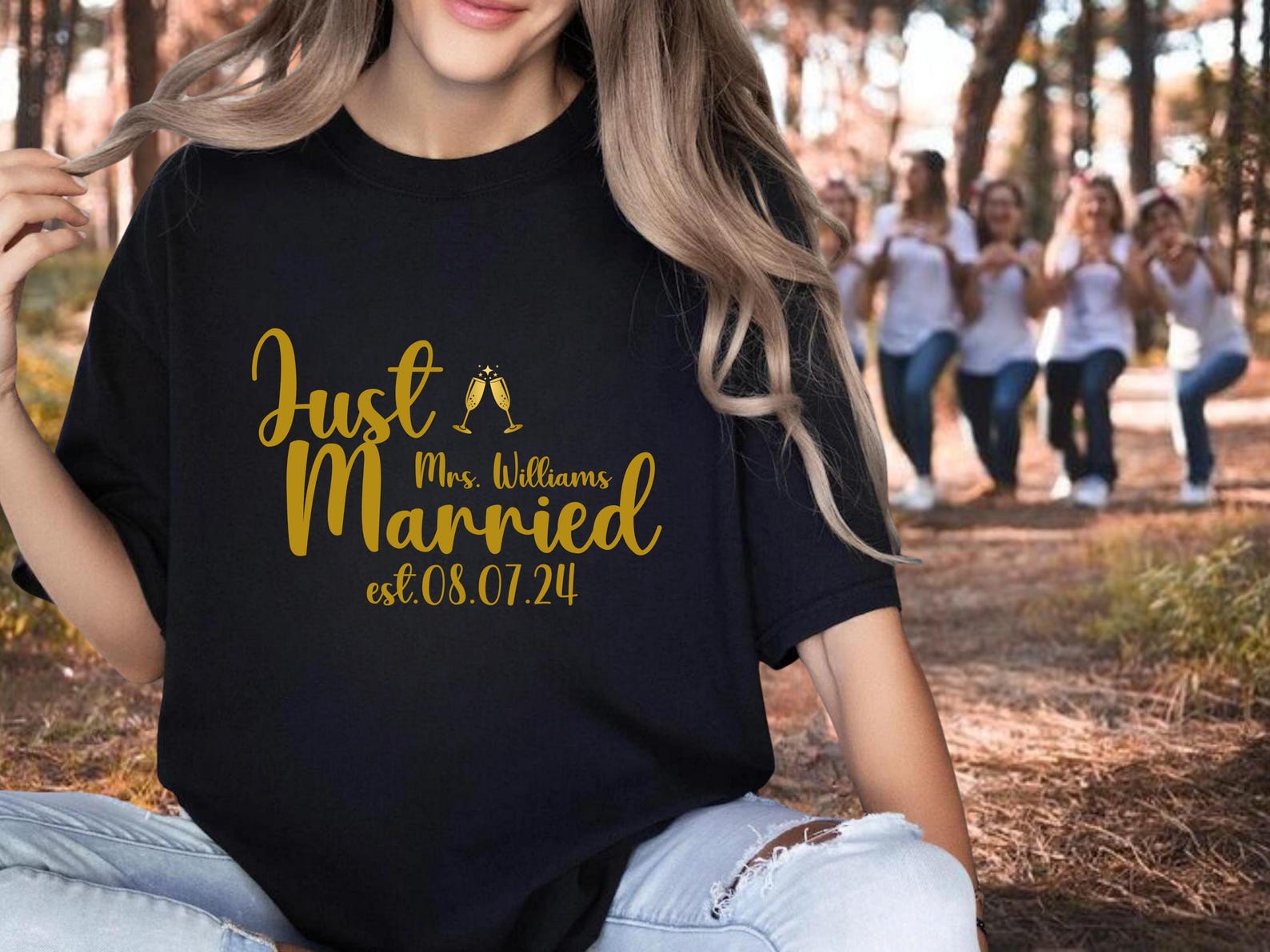 Personalised Just Married T-shirt, Personalized Just Married Wedding ...
