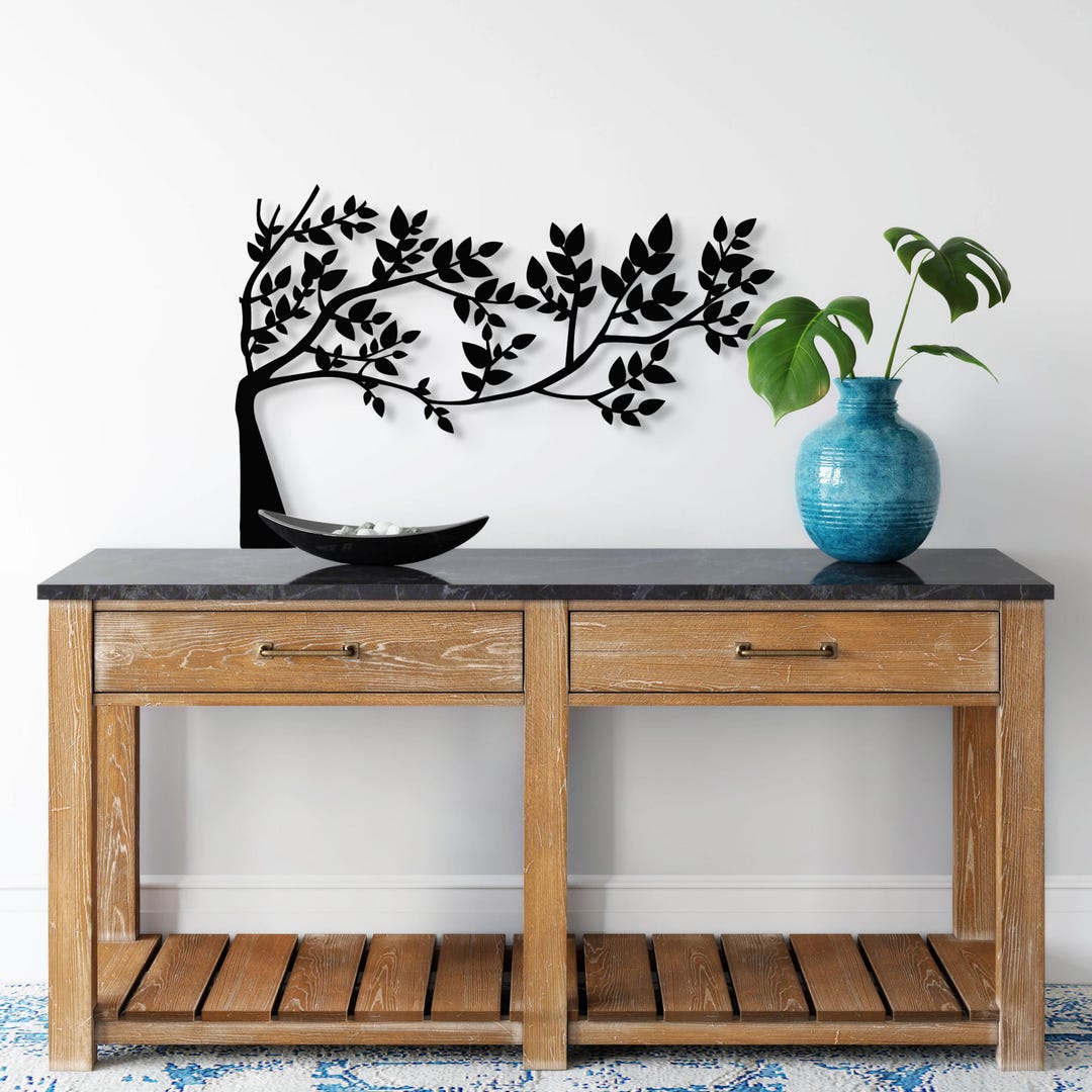 Tree Metal Wall Decor, Tree Branches Metal Wall Decor, Entryway Wall ...