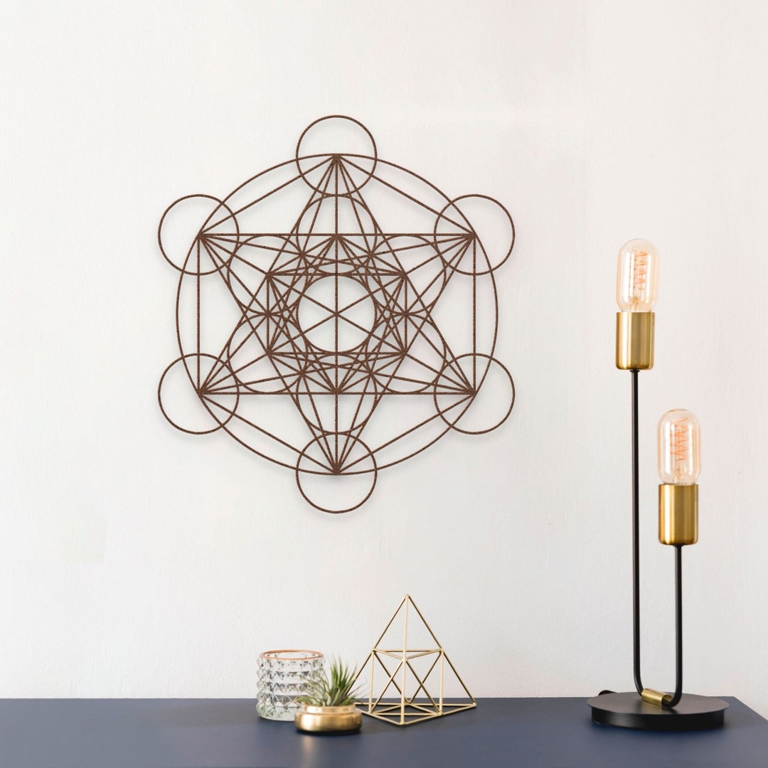 Metatron's Cube Metal Wall Art: Sacred Geometry Mandala Decor - Etsy