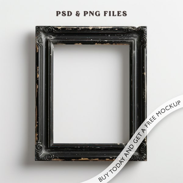 Black Antique Frame Mockup - Etsy
