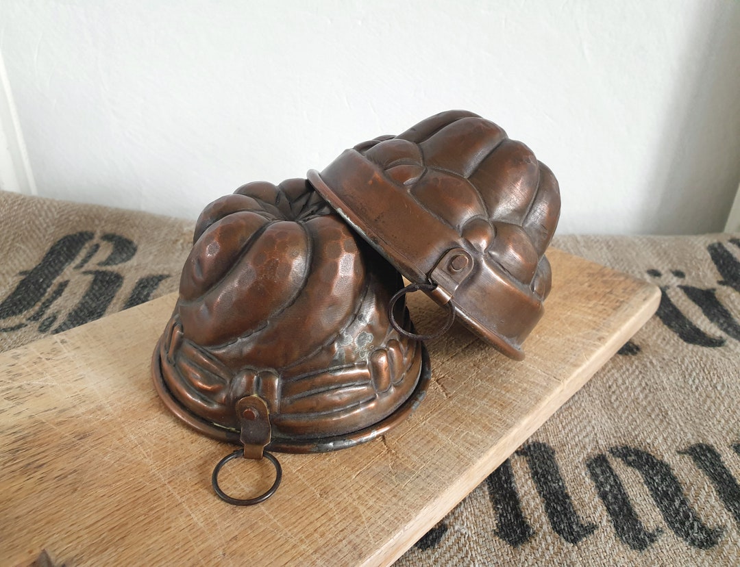 Set of 2 Old Baking Pans Made of Copper, Antique, Terrine, Pudding Mold ...