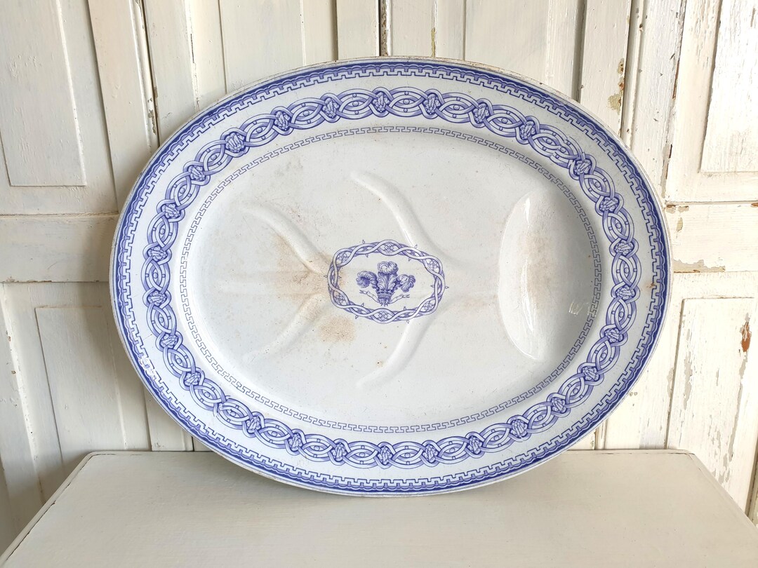 Antique Large Serving Platter, Clyde Pottery, Prince of Wales, England ...