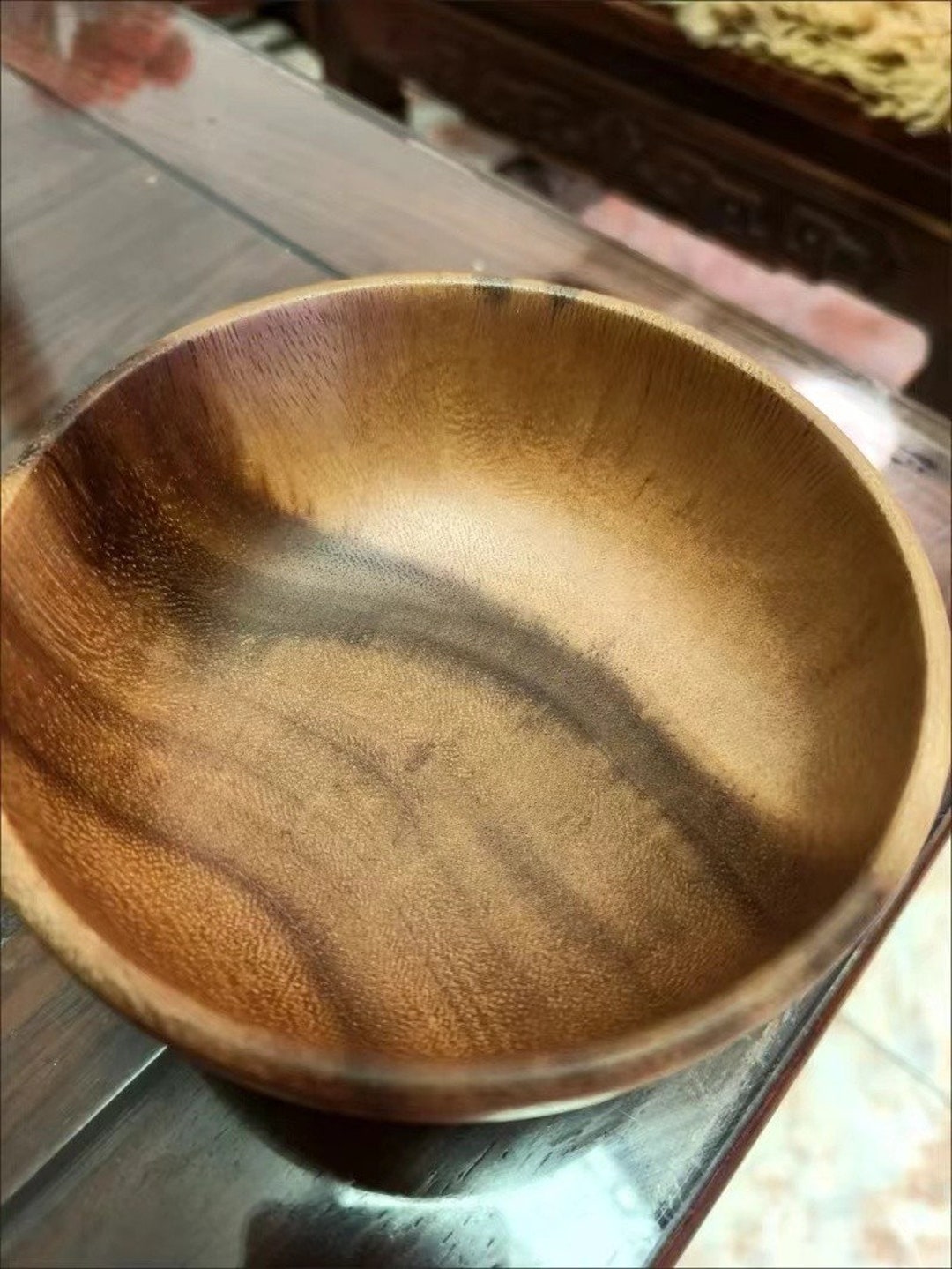 Authentic Acacia Wood Japanese Rice Bowl Handcrafted, Heat-resistant ...