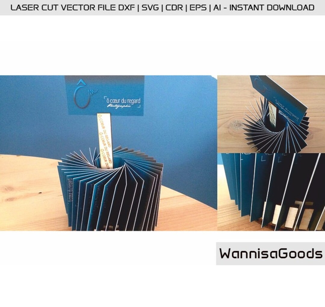 Laser Cut File Circular Business Card Holder Laser Cut Patterns Office ...