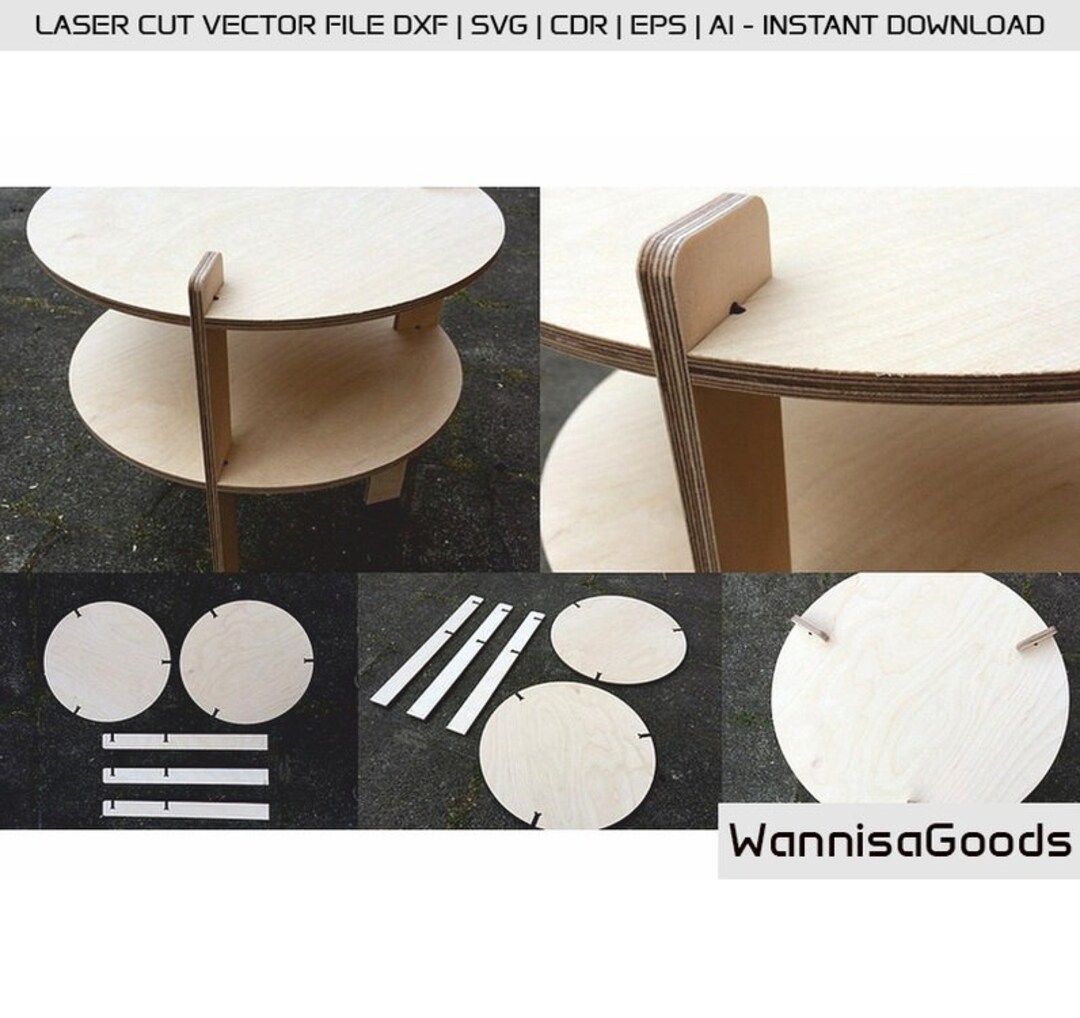 Laser Cut Puzzle Round Table Laser File Furniture Dxf Laser Cut Laser ...