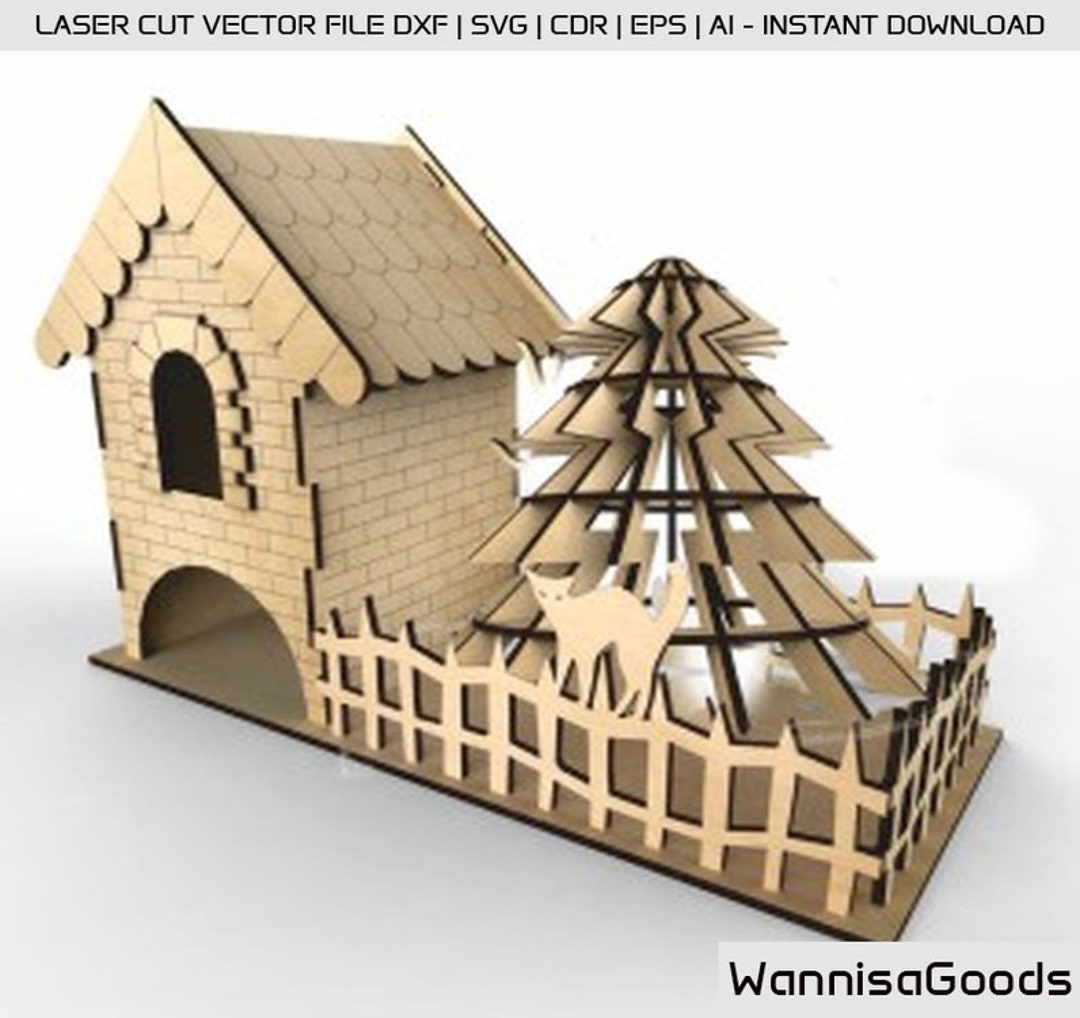 Laser Cut File Tea House Tree Tree Cnc Plans Tea Houses 3d Puzzle Laser ...