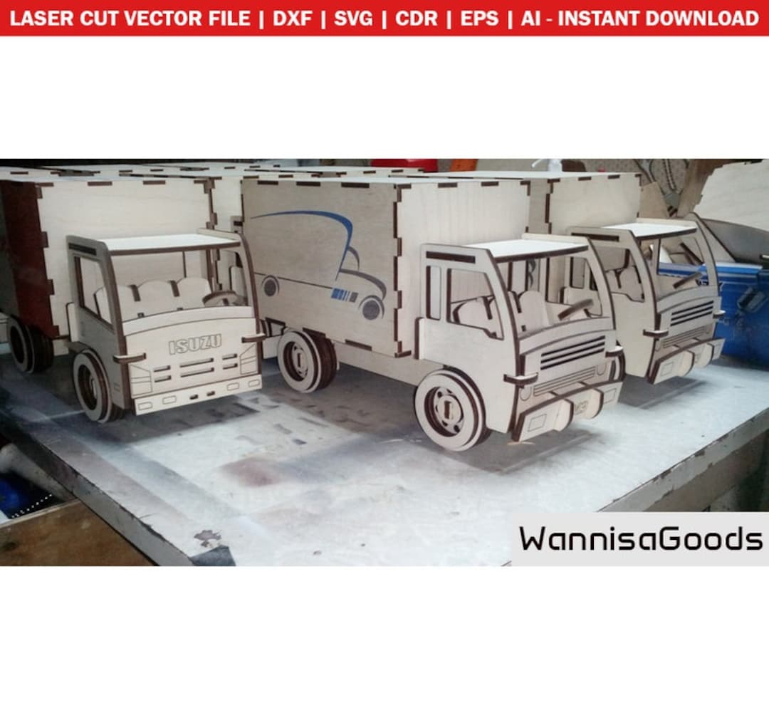 Box Truck Cargo Van Mini Truck Cnc Files, DXF, CDR, Dxf Files for Cnc ...