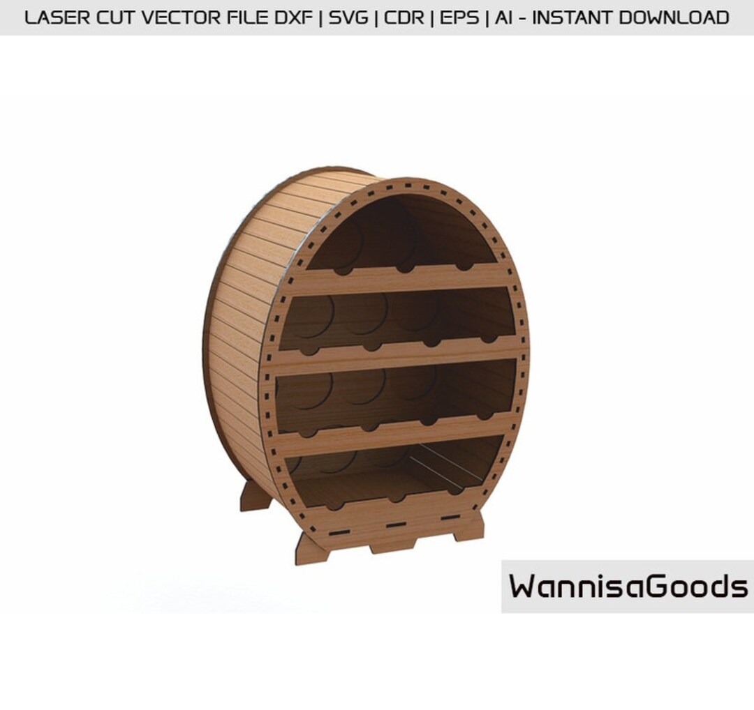 Laser Cut File Wine Rack Oval Laser Cut Pattern Mini Bar Laser Cut ...