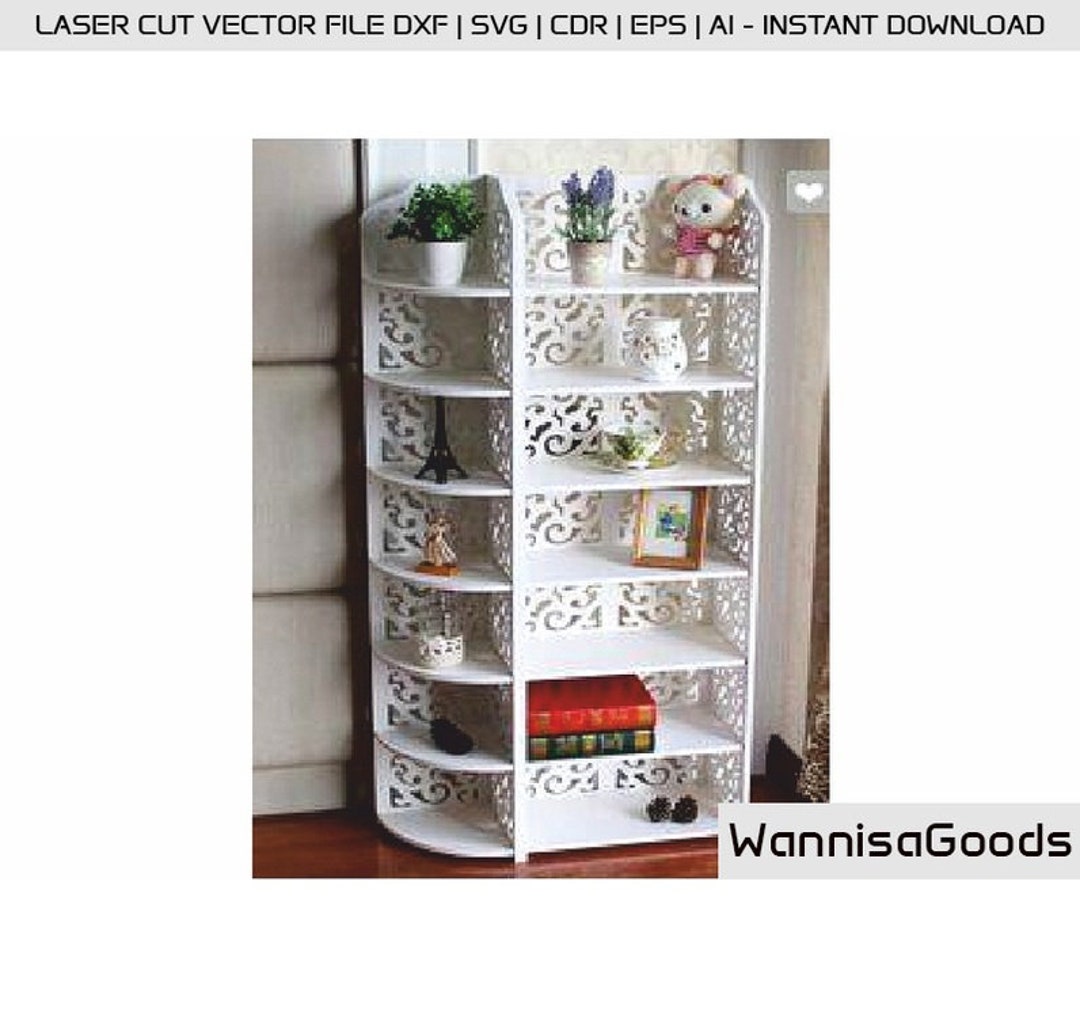 Laser Cut File Corner Shelf Cnc Router Shelves and Drawers Dxf Files ...