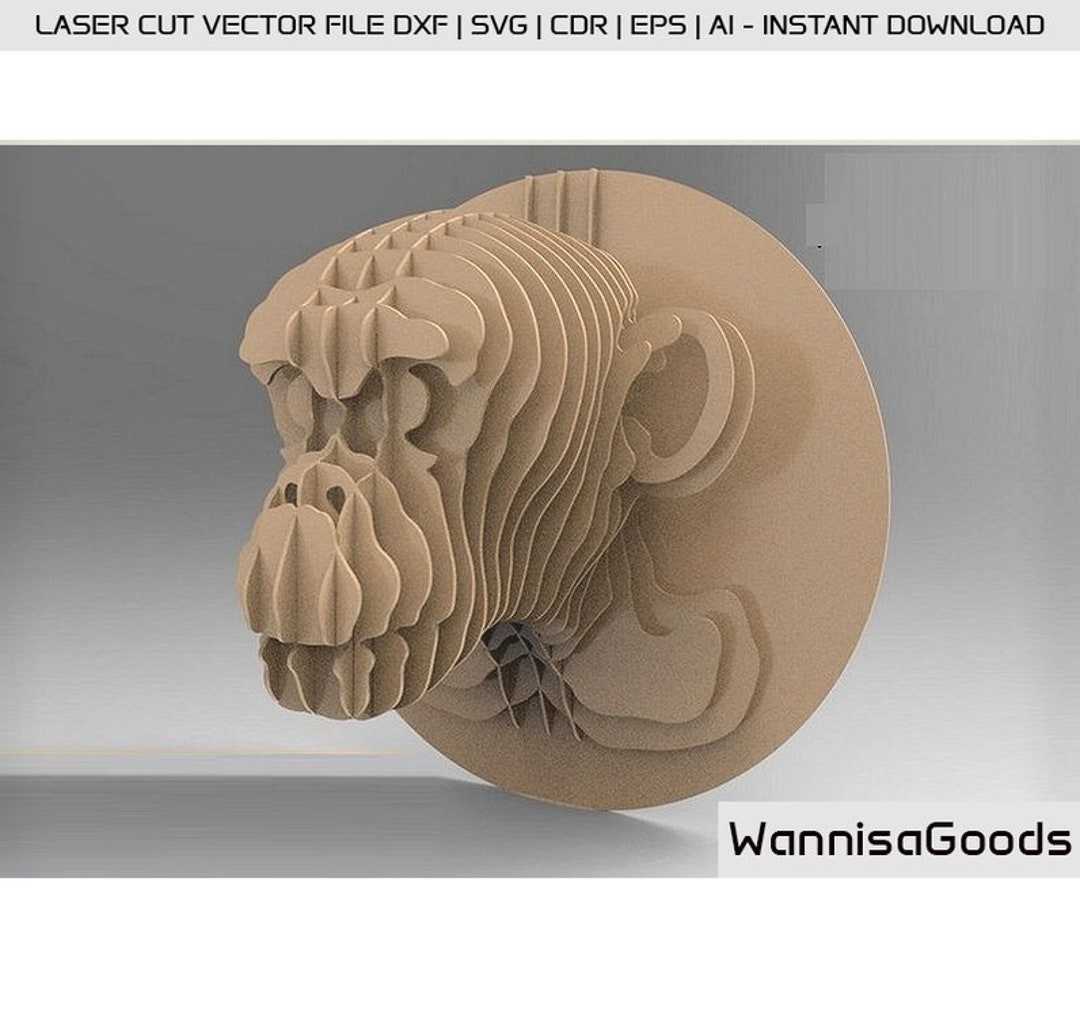 Laser Cut Puzzle Monkey Head Cnc Laser Animals Cnc Router Laser Cut Cnc ...