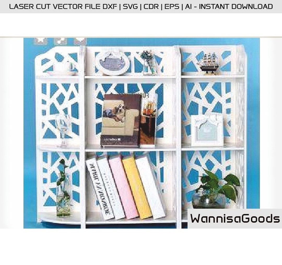 Laser Cut File Bookshelf Cnc Router Shelves and Drawers Dxf Files for ...