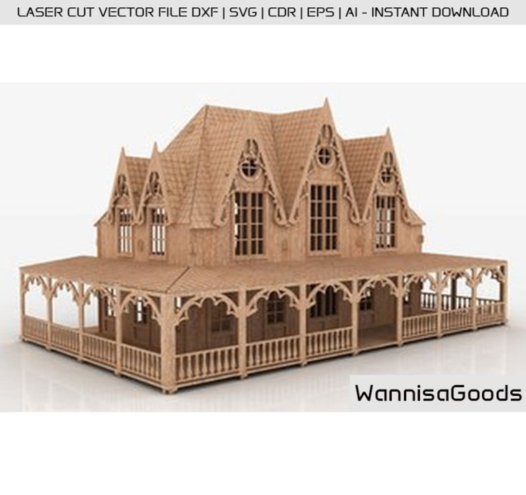 Laser Cut File House is Large Laser File Doll Houses Dxf Laser Cut ...