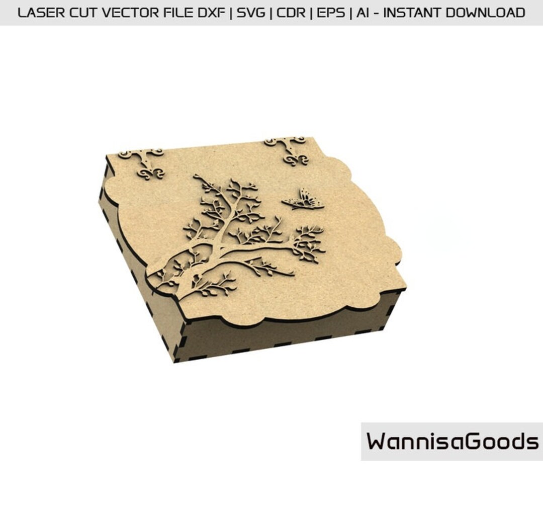 Laser Cut Puzzle Casket Butterfly Dxf Files for Laser Caskets and Boxes ...