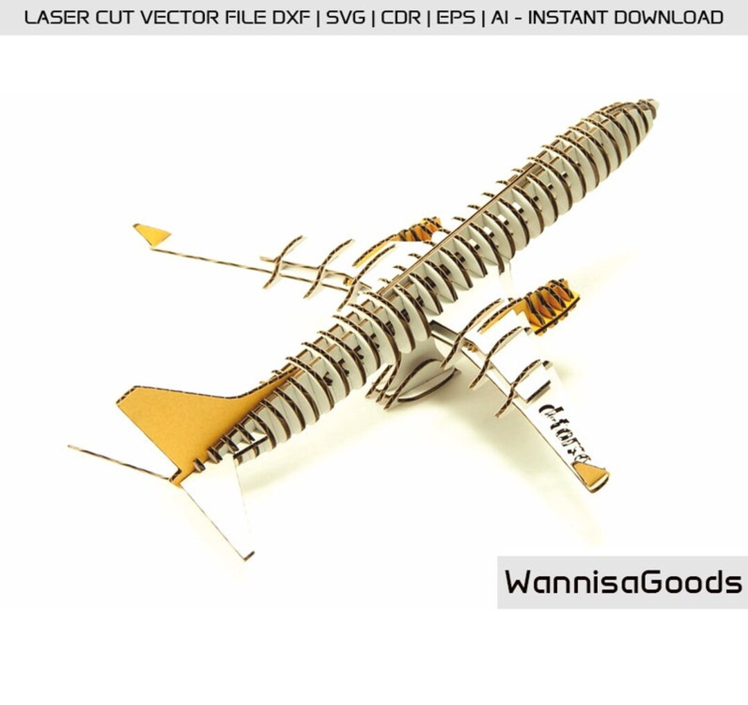 Laser Cut Puzzle Passenger Plane Laser Cut Files Cars and Vehicles Wood ...