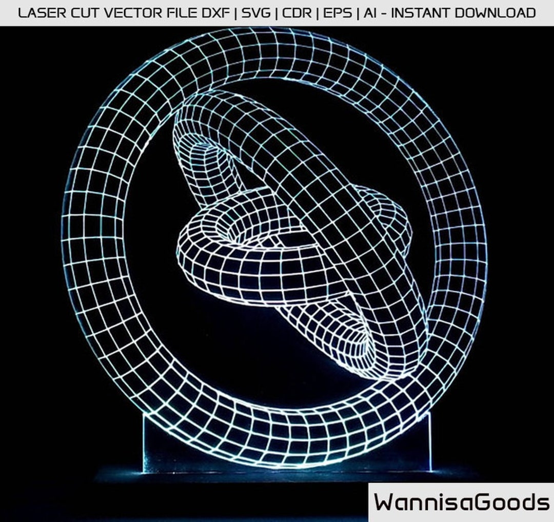 Laser Cut File Illusion Gyroscope Acrylic Leds Sign 3d Woodworking ...