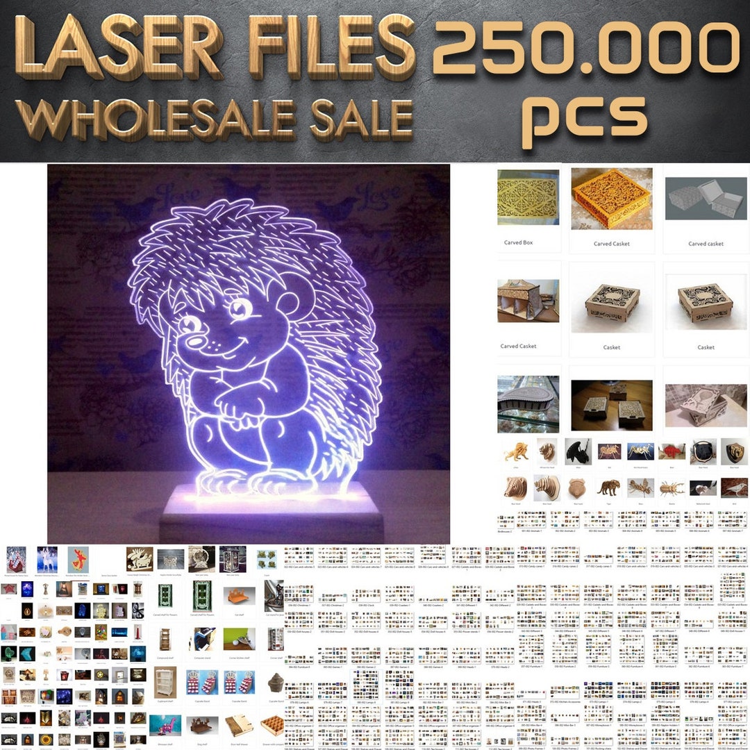 250.000 Laser Cut Files Sitting Hedgehog 3d Lamp Vector Model Laser Cut ...