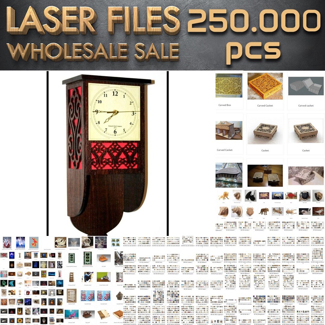 Laser Cut File Fretwork Clock Cnc Files Different Cnc Wood Lazer Cut ...