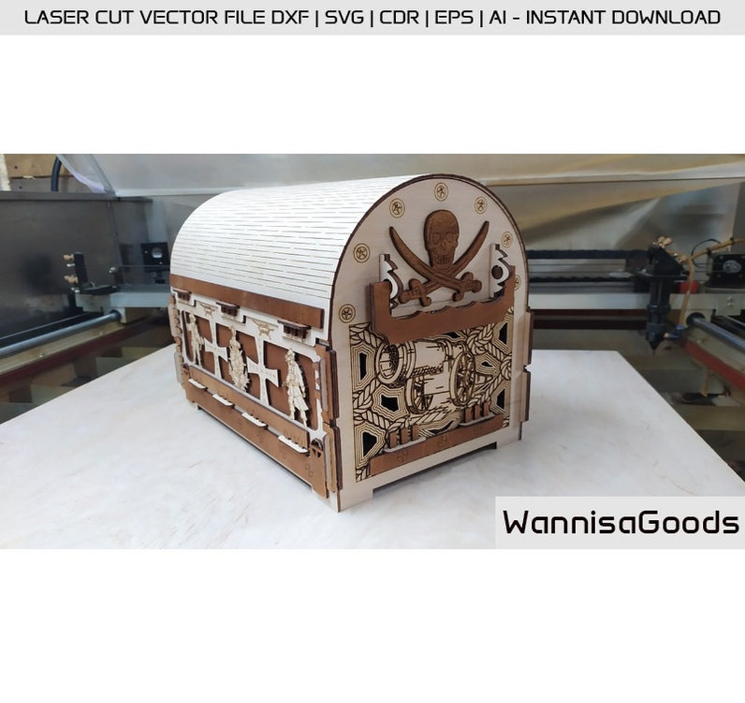Laser Cut File Pirate Chest Laser Cut Files Caskets and Boxes Wood ...