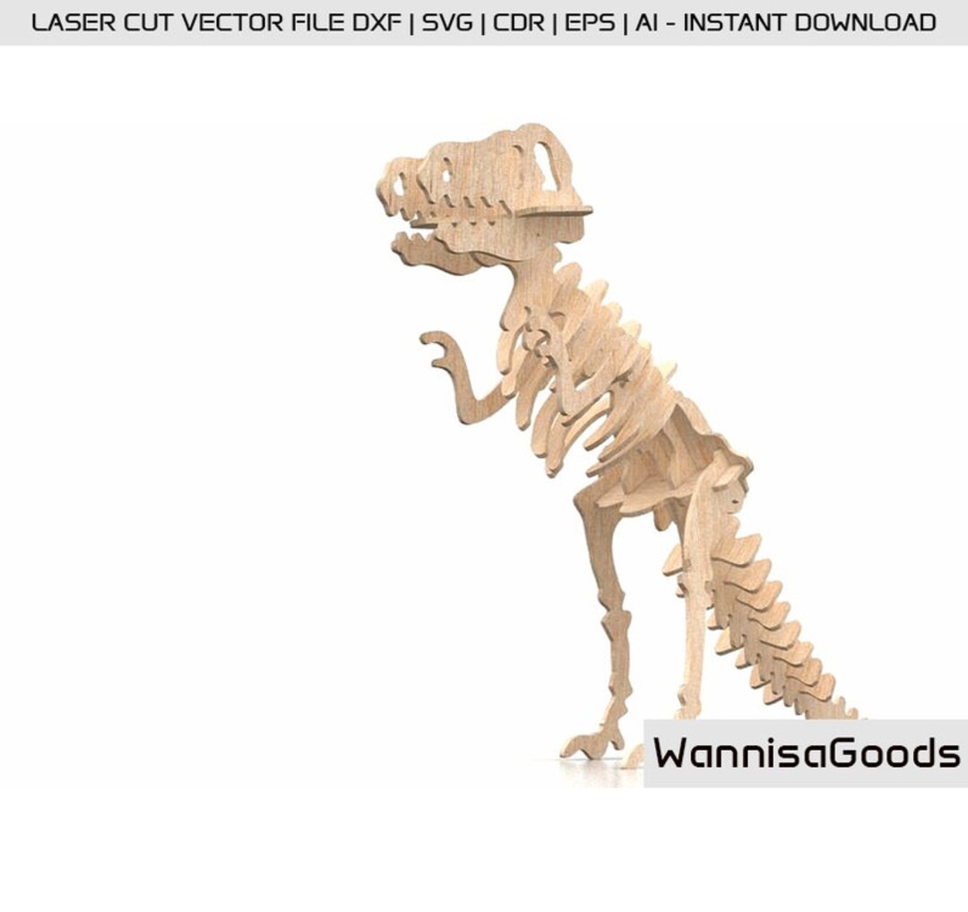 Laser Cut File Dinosaur T-rex Glowforge Files Animals Laser Cut Svg ...