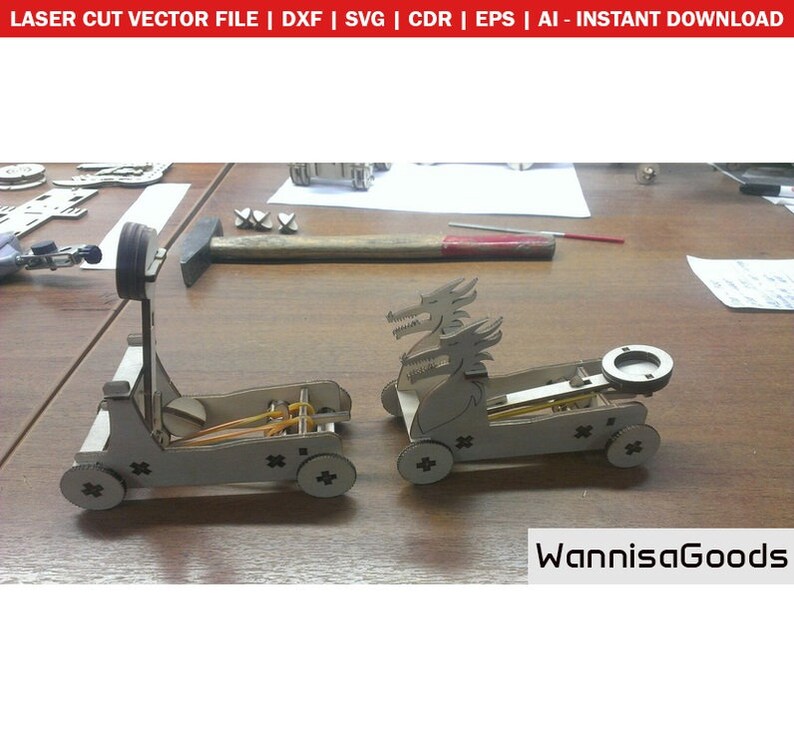 Catapult Dragon Laser Cut Files SVG, DXF, CDR Vector Plans, Cnc Pattern ...