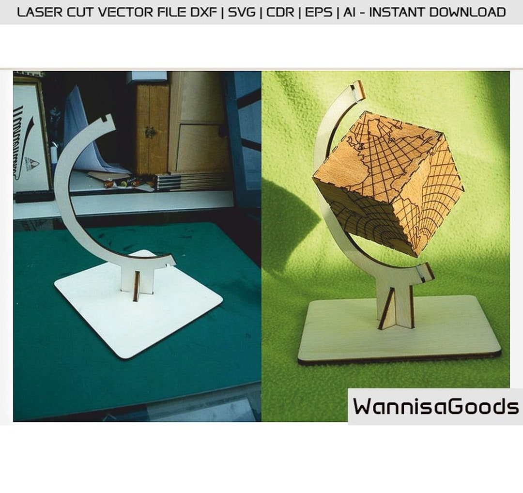 Laser Cut File Globe Cube Laser Cut Patterns Different Vector Laser Cut ...