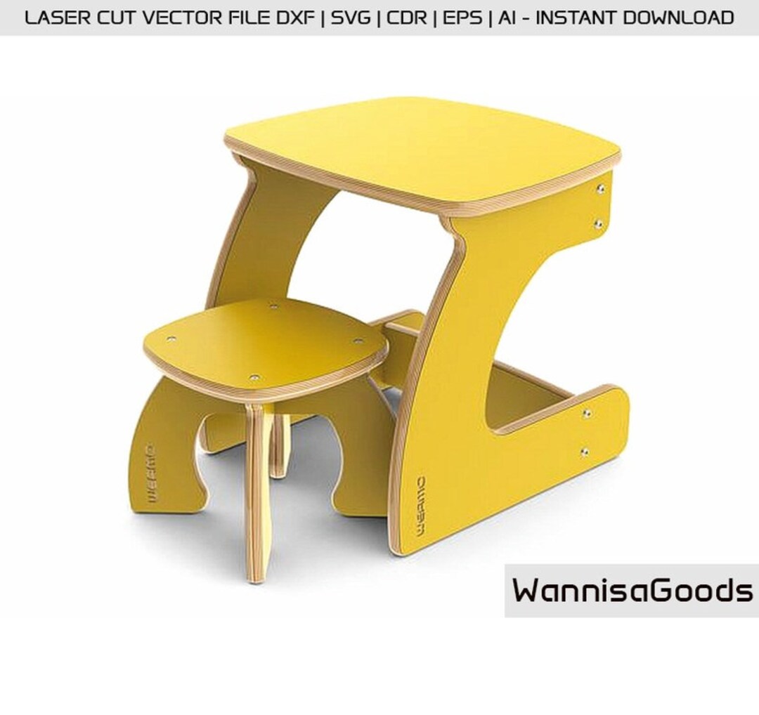 Laser Cut Puzzle Children's Chair and Table Laser Cut Plans Furniture ...