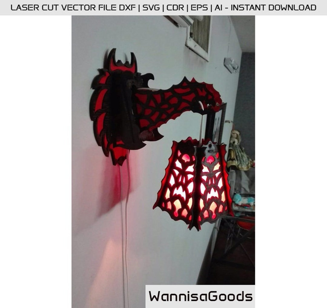 Laser Cut File Dragon Lamp Laser Cut Dxf Lamps Laser Cut Plans Laser ...