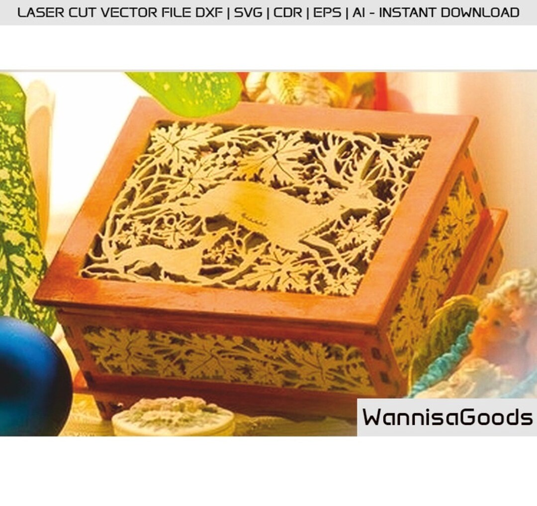 Laser Cut Puzzle Casket Deer Laser Cut Vector Caskets and Boxes Cnc ...