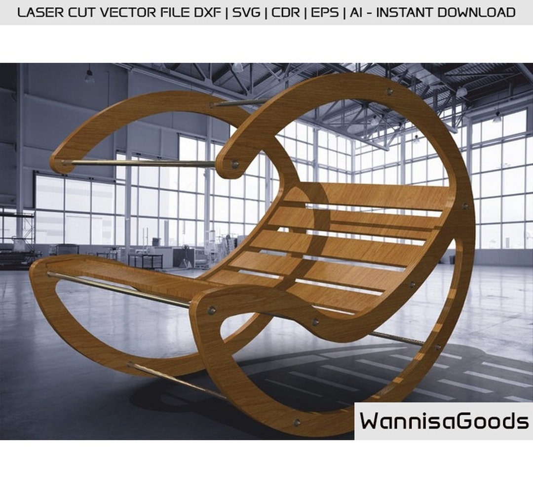 Laser Cut Puzzle Rocking Chair Vector Model Furniture File Laser Cnc ...