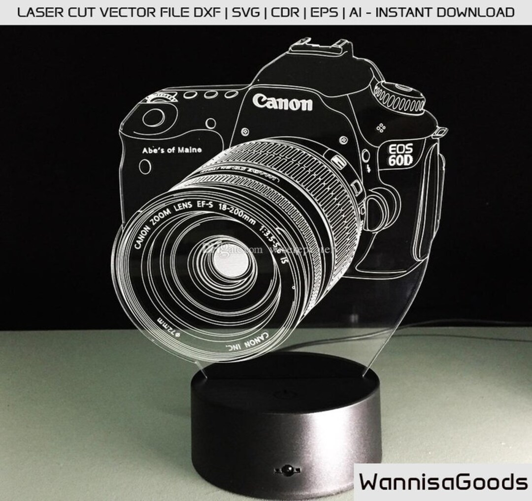 Laser Cut File Canon 3d Illusion Optical Lamp Vector Model Lamps File ...