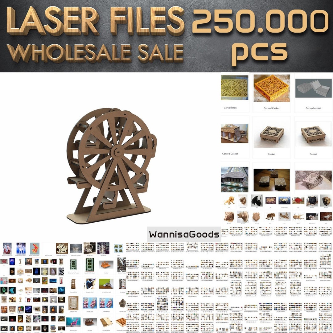250.000 Laser Cut Files Ferris Wheel Laser Cut, Laser Cut Vector, Laser ...