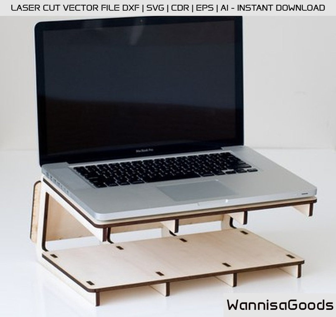 Laser Cut File Laptop Stand Puzzle Download Shelves and Drawers Lazer ...