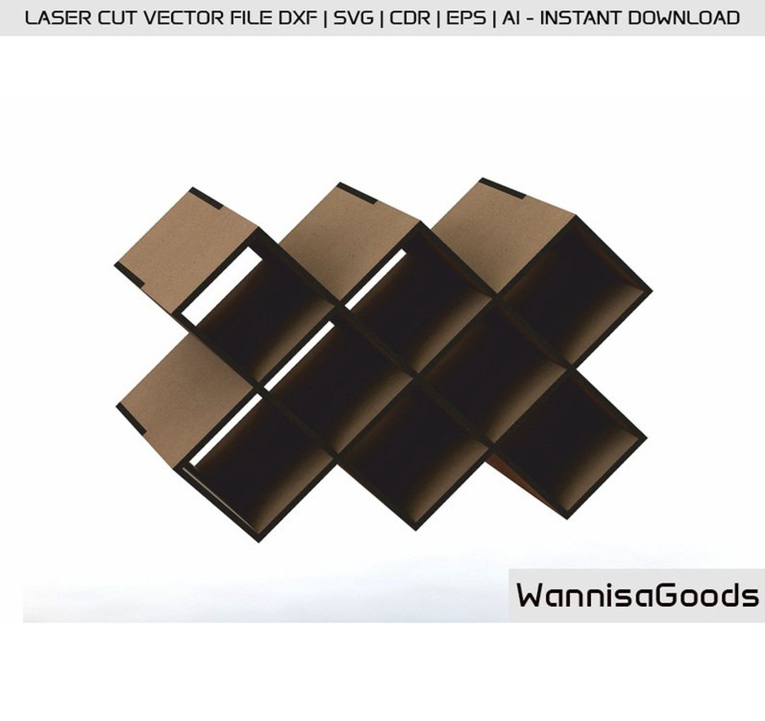 Laser Cut Puzzle 45 Degree Shelf Cnc Router Files Shelves and Drawers ...