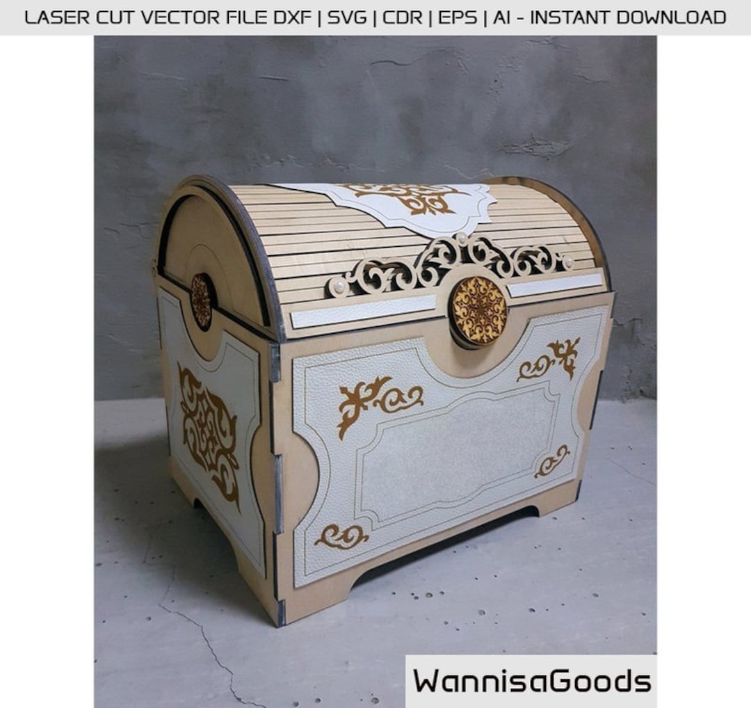 Laser Cut Puzzle Chest 3d Puzzle Caskets and Boxes Woodworking Plans ...