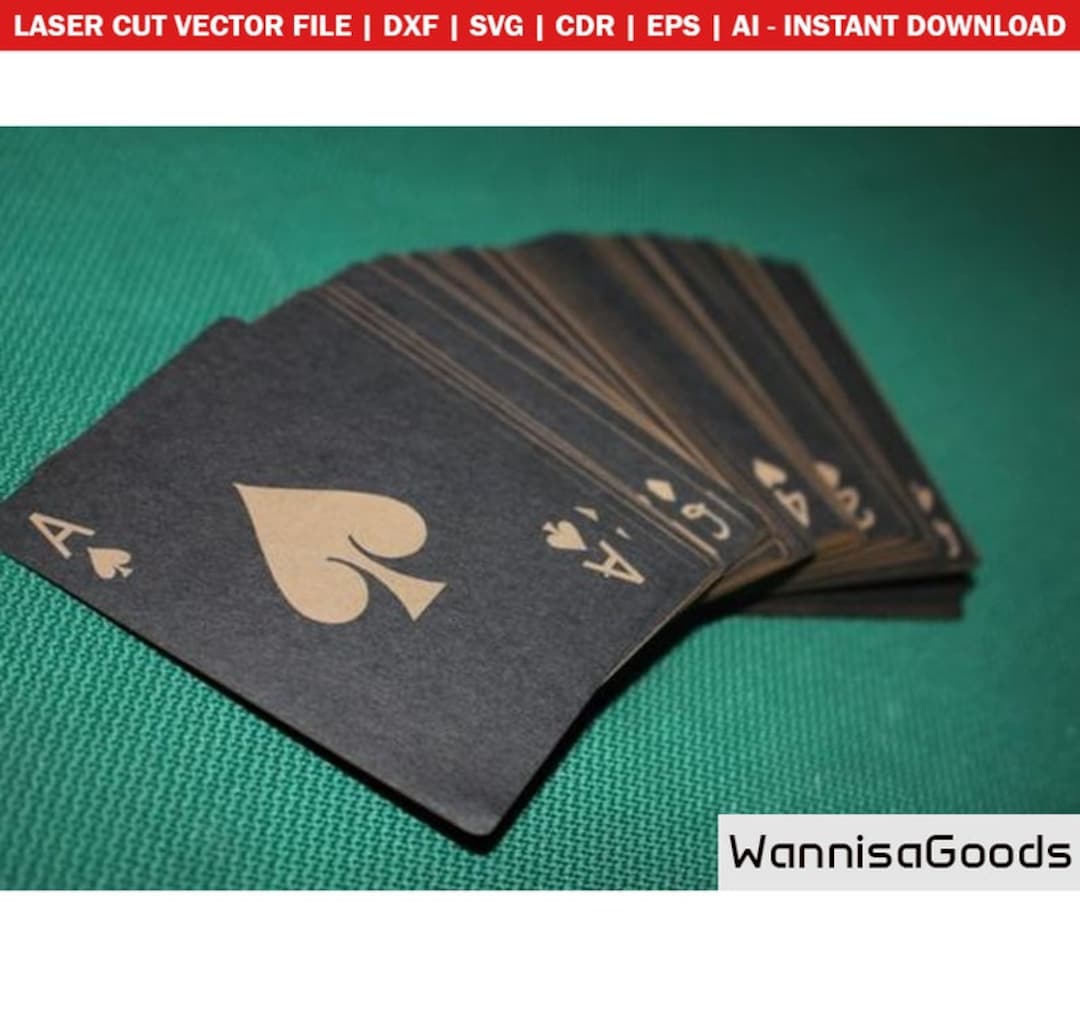 Playing Cards Laser Cut Files SVG DXF CDR Vector Plans, Files Instant ...