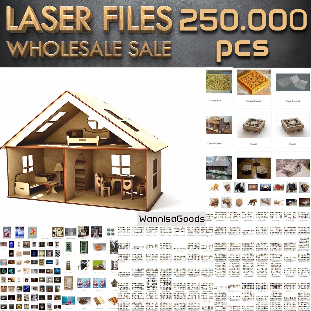 Laser Cut File Dollhouse 6 Cnc Laser Doll Houses Cnc Router Laser Cut ...
