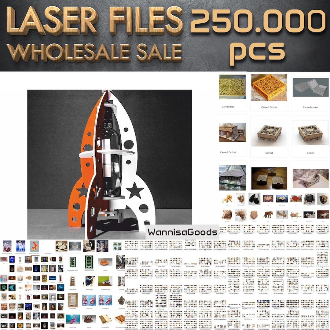 250.000 Laser Cut Files Minibar Rocket Vector Model, Laser Cut File ...
