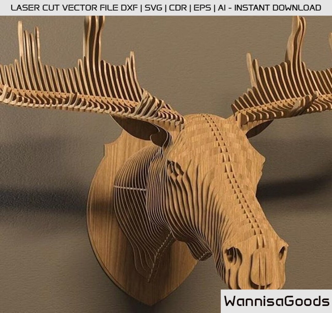 Laser Cut File Elk Dxf Laser Cut Animals Laser Vector Lasercut Laser ...