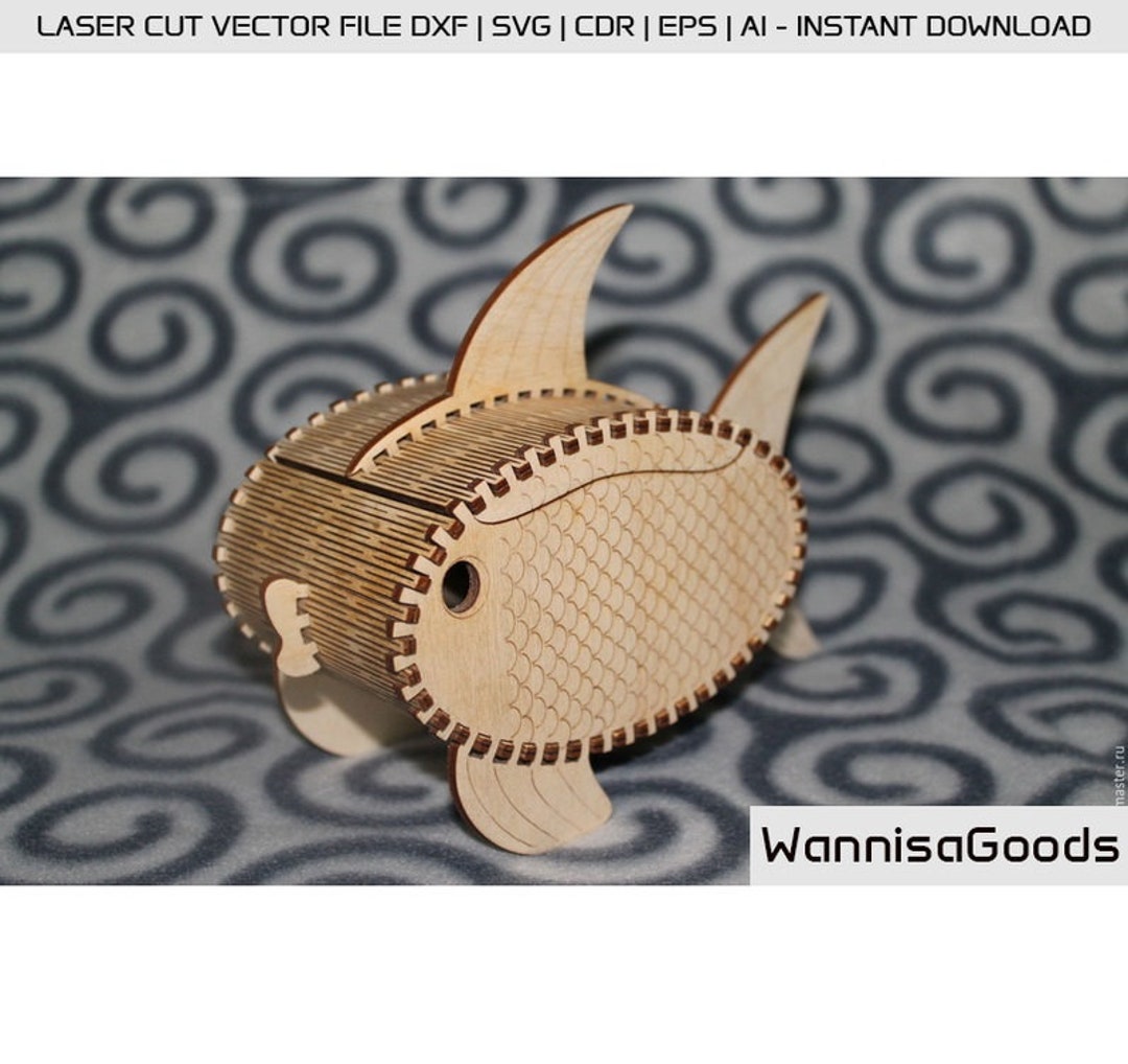 Laser Cut File Casket Fish Laser File Caskets and Boxes Dxf Laser Cut ...