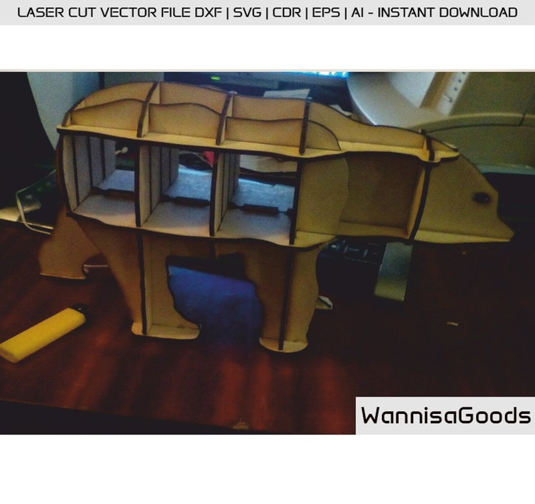 Laser Cut File Shelf Bear Vector Model Shelves and Drawers File Laser ...