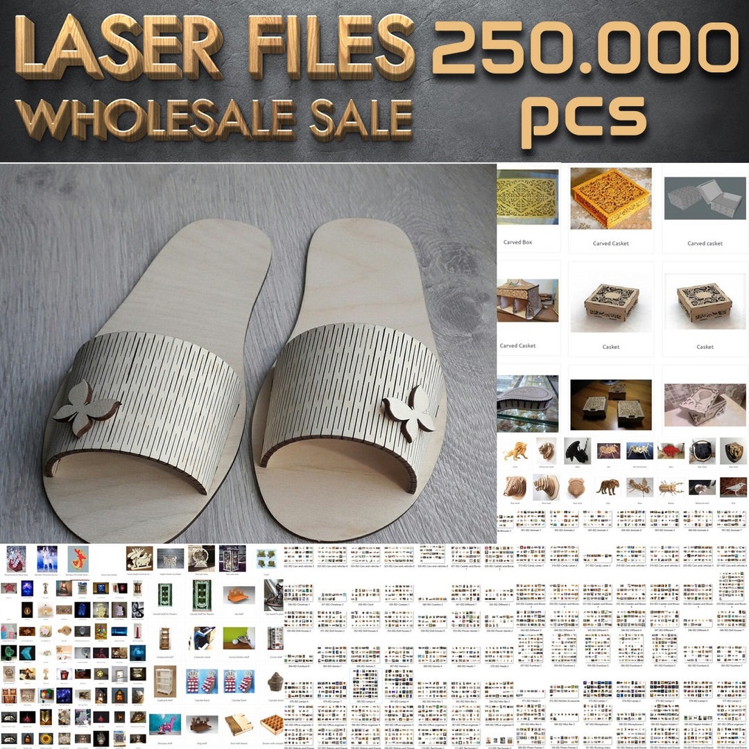 250.000 Laser Cut Files Slippers Sandals Svg Laser File, Template for ...