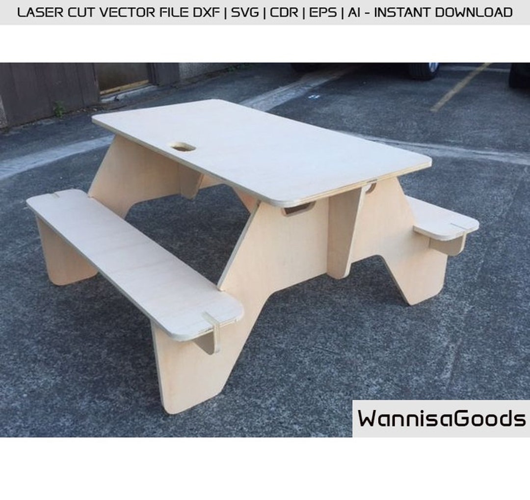 Laser Cut Puzzle Picnic Table Laser Cut Dxf Furniture Laser Cut Plans ...