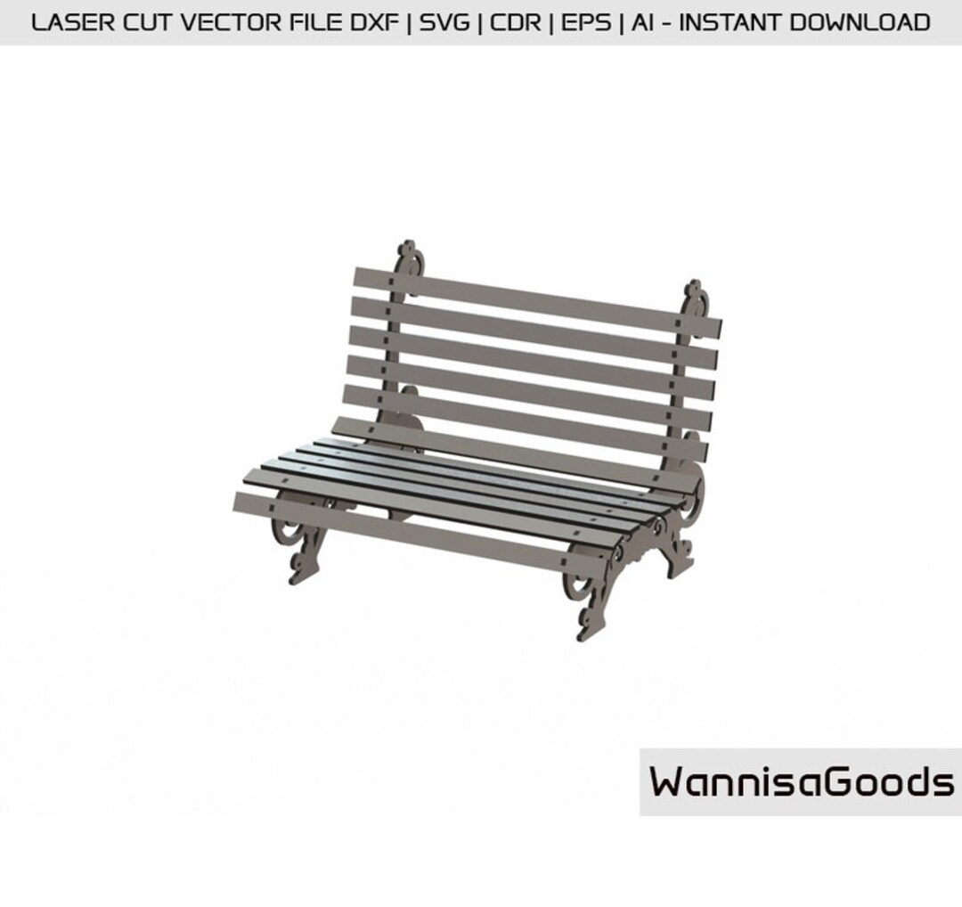 Laser Cut File Carved Bench Laser Cut Plans Furniture Digital Puzzle ...