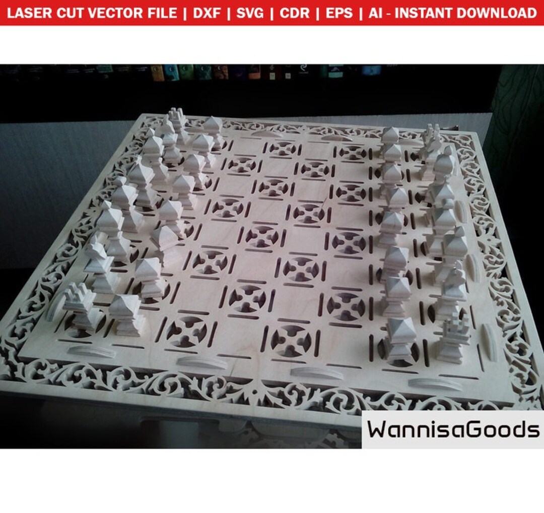 Chess Laser Cut Files SVG DXF CDR Vector Plans, Files Instant Download ...