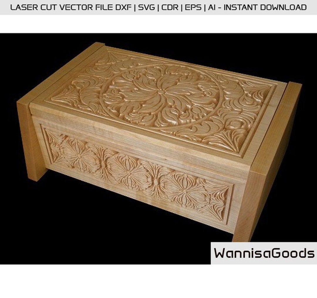 Laser Cut Puzzle Carved Casket Dxf Files for Cnc Caskets and Boxes ...