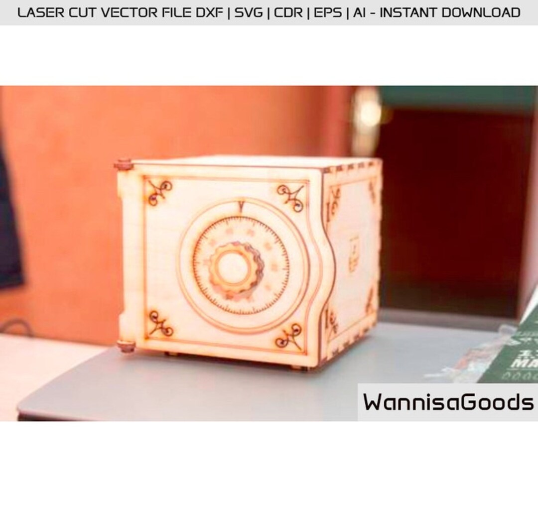 Laser Cut File Safe Laser Cut Plans Caskets and Boxes Digital Puzzle ...