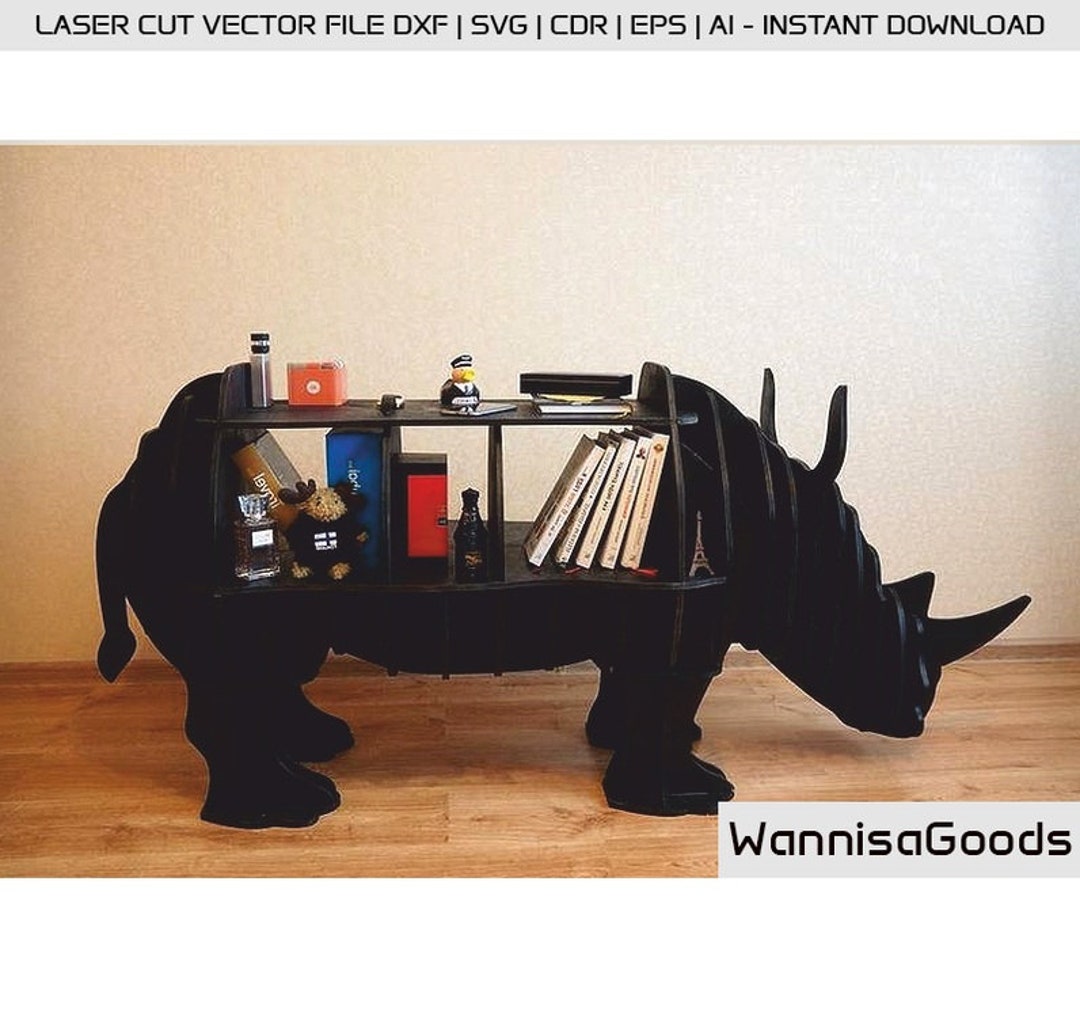Laser Cut Puzzle Rhino Shelf Laser Cut Puzzle Shelves and Drawers Cnc ...